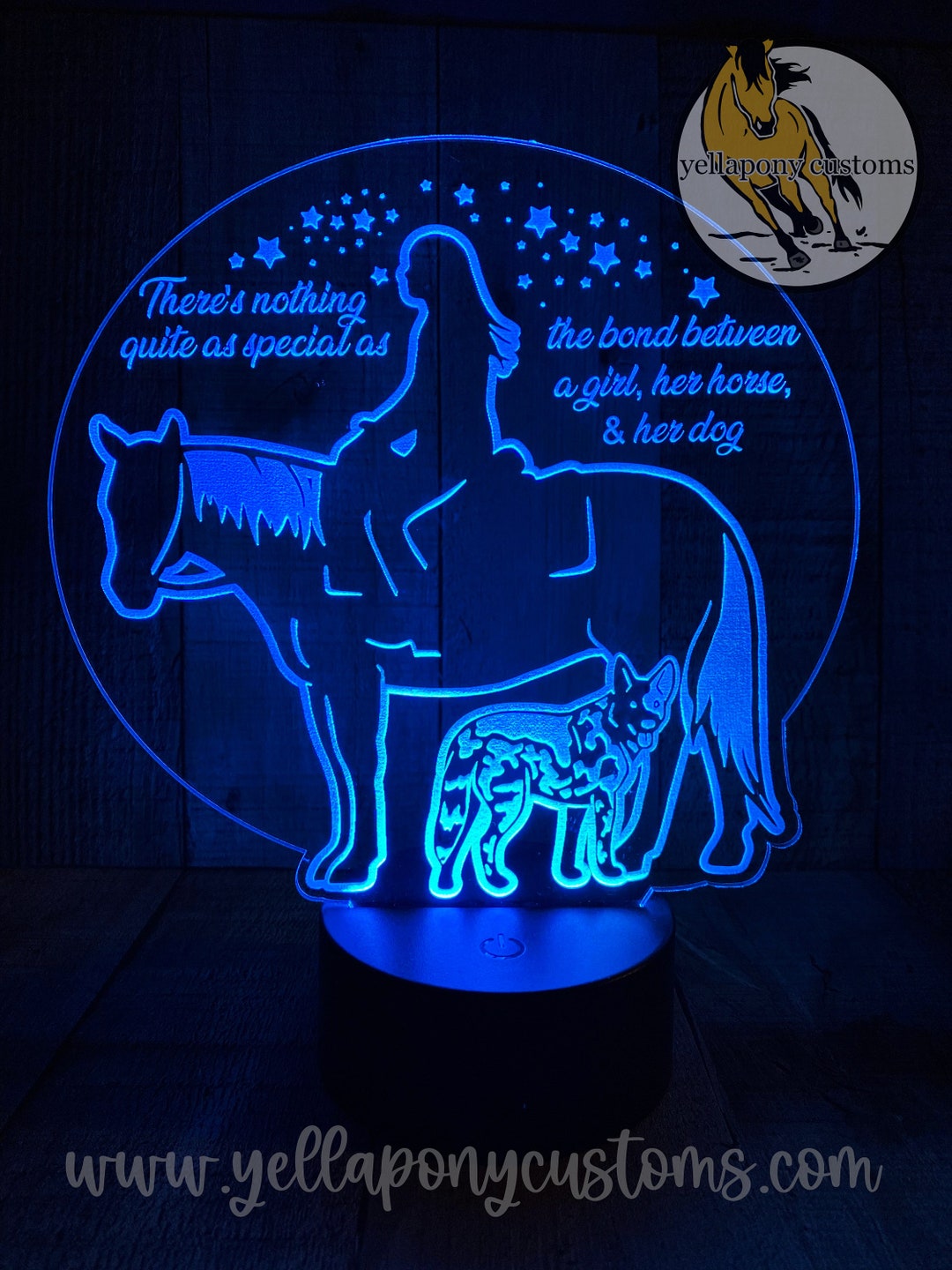 Personalized Cattle Dog & Horse LED Light, Western Horse Color Changing ...