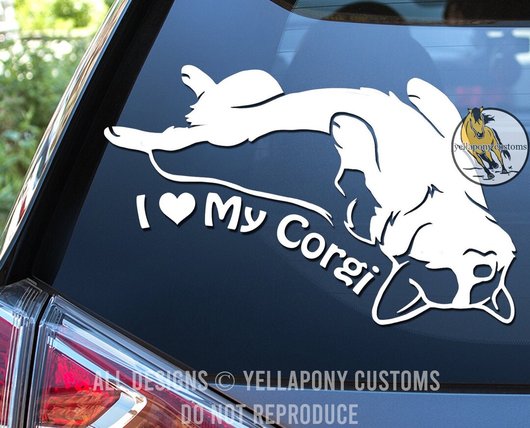 I Love My Corgi Permanent Vinyl Window Decal, Gift for Welsh Pembroke ...