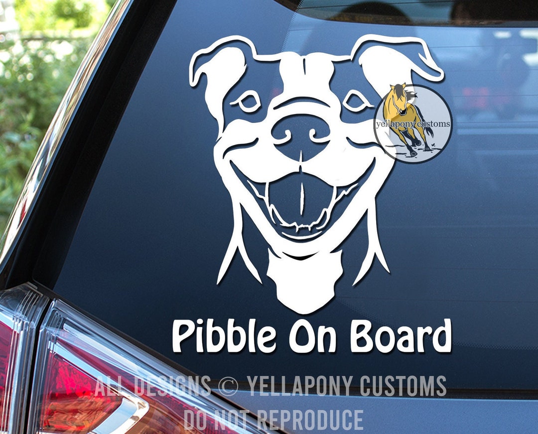 Pibble on Board Permanent Vinyl Window Decal, Gift for Pitbull Lover ...