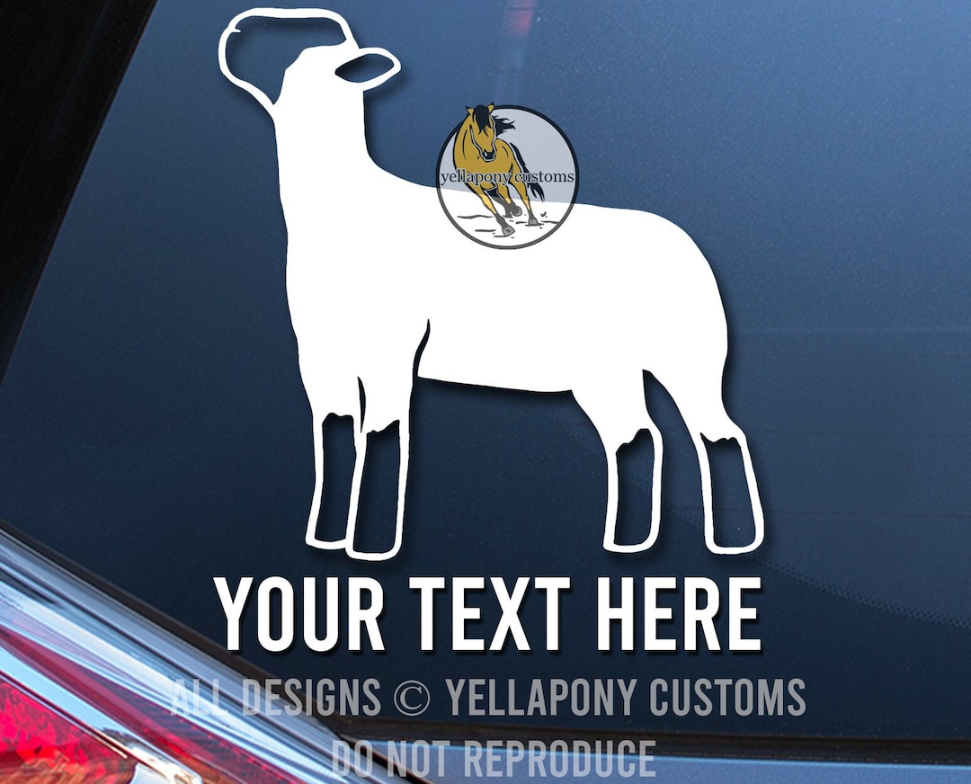 Show Lamb Permanent Window Decal High Quality Show Sheep Window Sticker ...