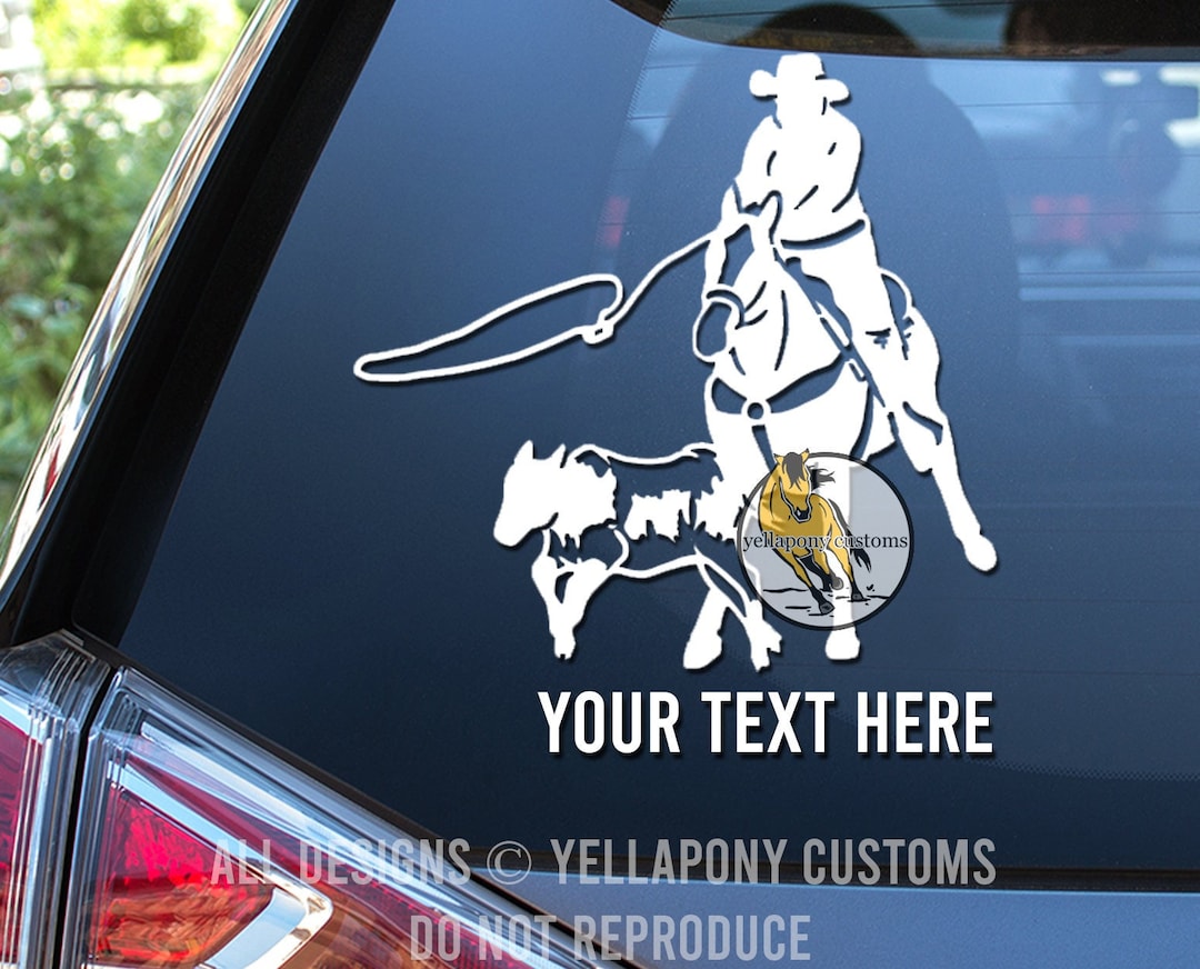 Break Away Roper Horse Decal, Cowgirl Roping Western Horse Sticker ...