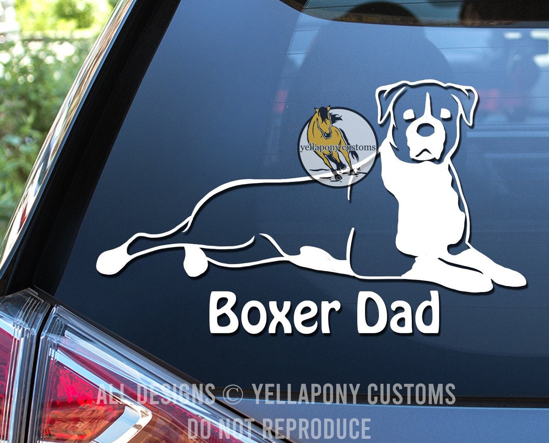 Boxer Mom OR Boxer Dad Permanent Vinyl Window Decal, Gift for Boxer Dog ...