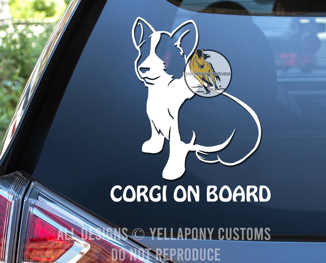 Corgi on Board Permanent Vinyl Window Decal, Gift for Corgi Lover ...