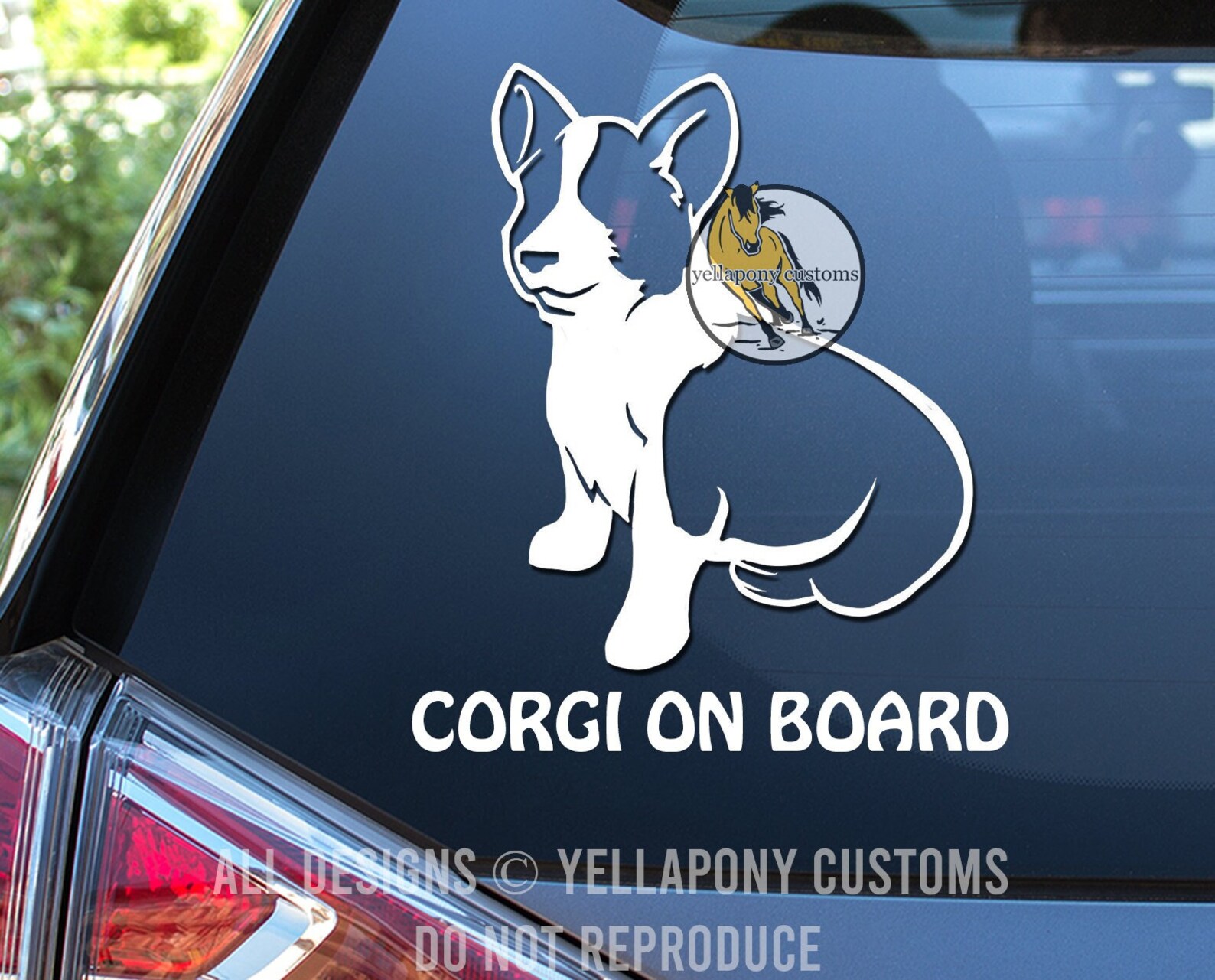 Corgi on Board Permanent Vinyl Window Decal Gift for Corgi - Etsy