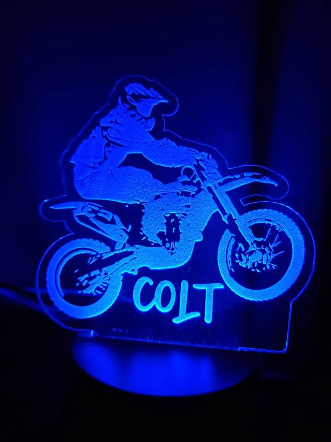 Personalized Dirt Bike Night Light, Color Changing Night Light for Dirt ...