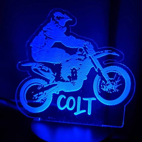 Dirt Bike Motorcycle Night Light Motocross Personalized - Etsy