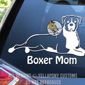 Boxer Mom OR Boxer Dad Permanent Vinyl Window Decal, Gift for Boxer Dog ...