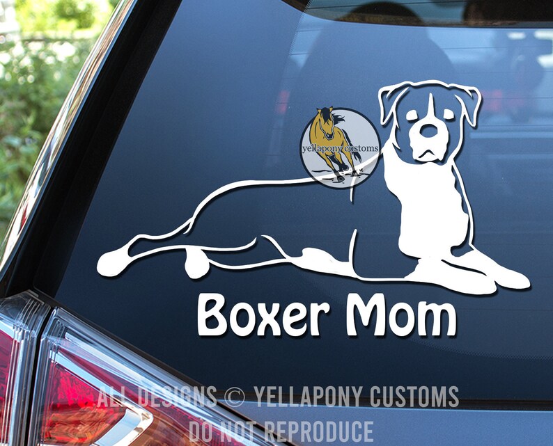 Boxer Mom OR Boxer Dad Permanent Vinyl Window Decal, Gift for Boxer Dog ...