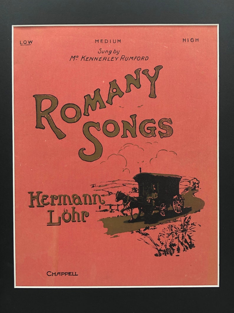Vintage Sheet Music Cover – Framed and Mounted – 'romany Songs ...
