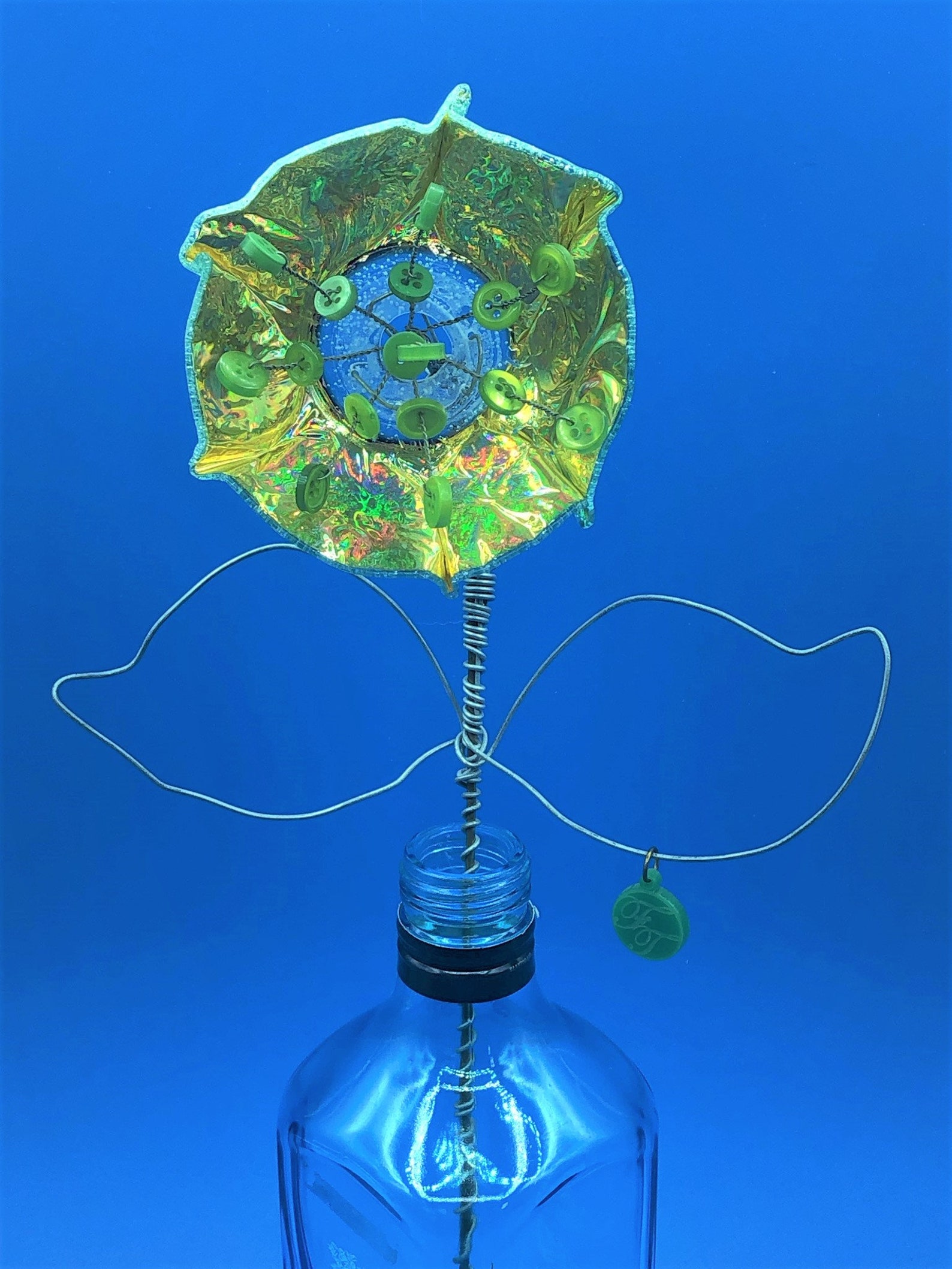 Upcycled CD Flower 'fancy Pansy' - Etsy UK