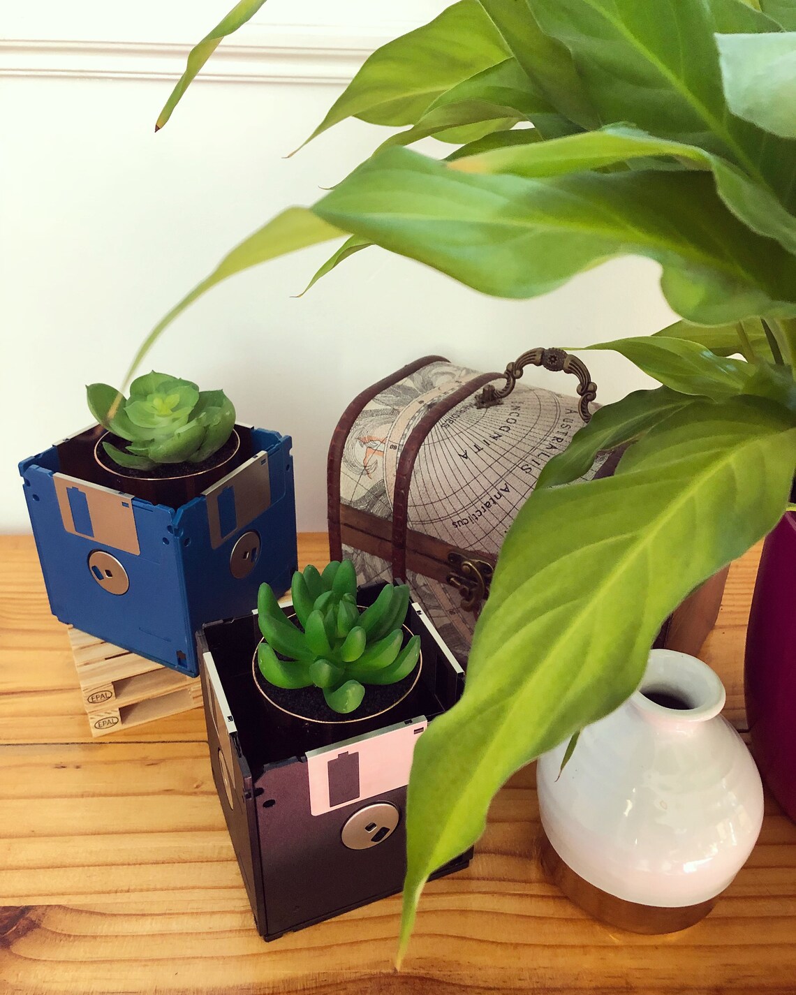 Floppy Disk Desk Tidy Upcycled black - Etsy