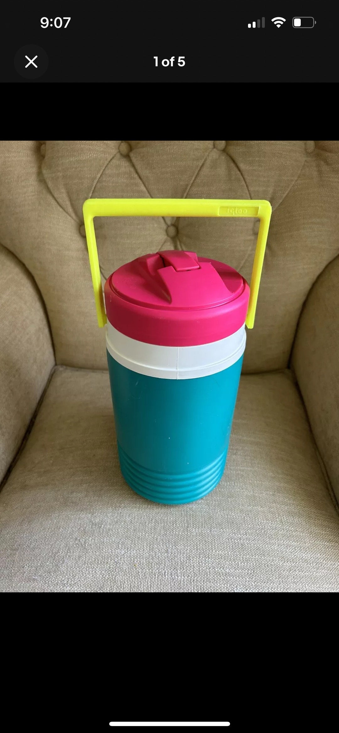 MINT Retro 90s 1992 Igloo Legend Flip Spout Jug 1/2 Gallon Water Bottle ...