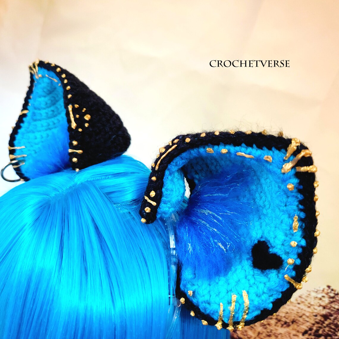 DIGITAL Crochet Pattern Cat Ears Furry Costume Cosplay - Etsy