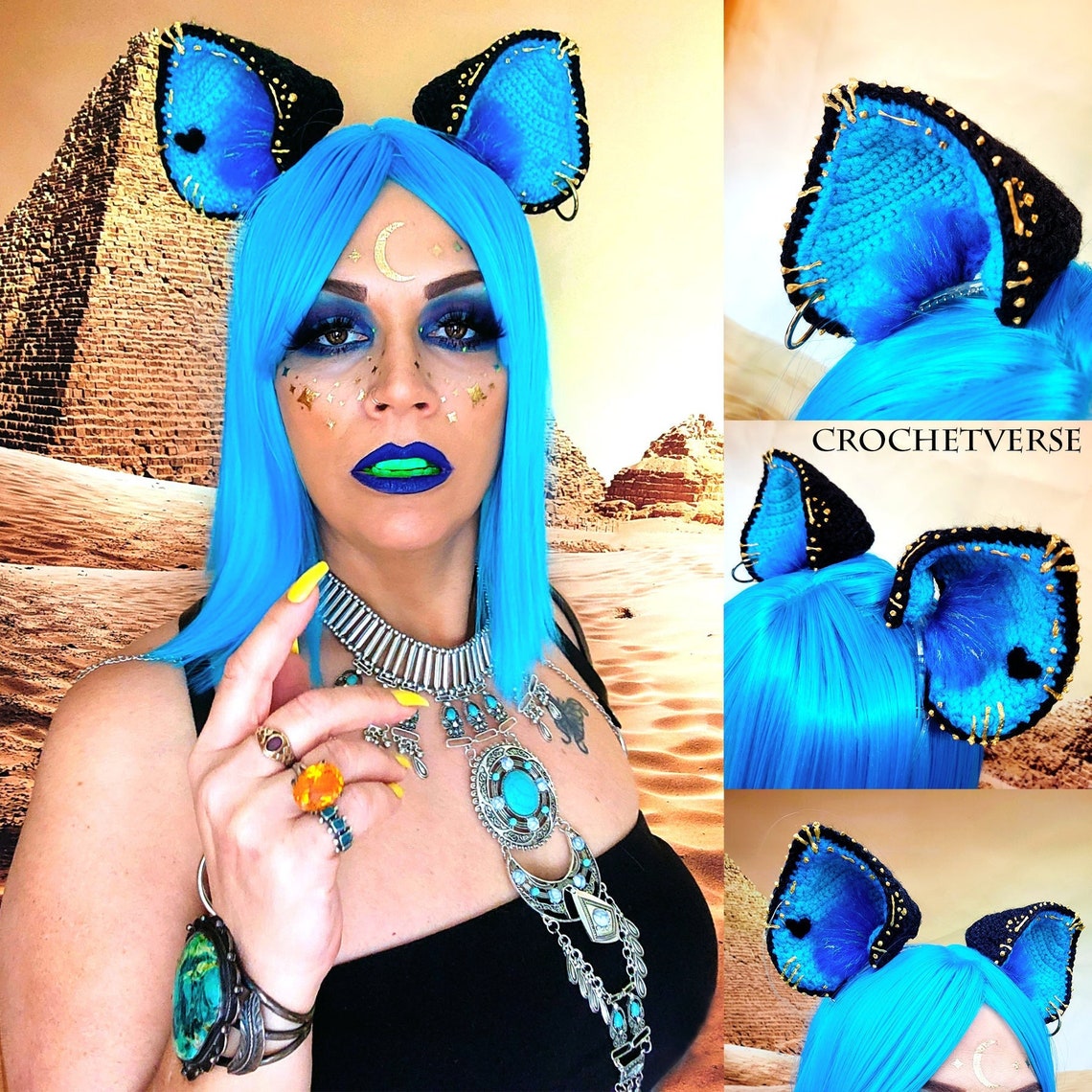 DIGITAL Crochet Pattern Cat Ears Furry Costume Cosplay - Etsy