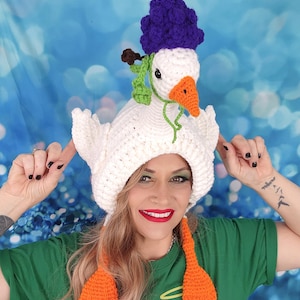Porch Goose Hat Crochet PATTERN PDF 8 Mini Hats! Hood Costume - Cowboy ...