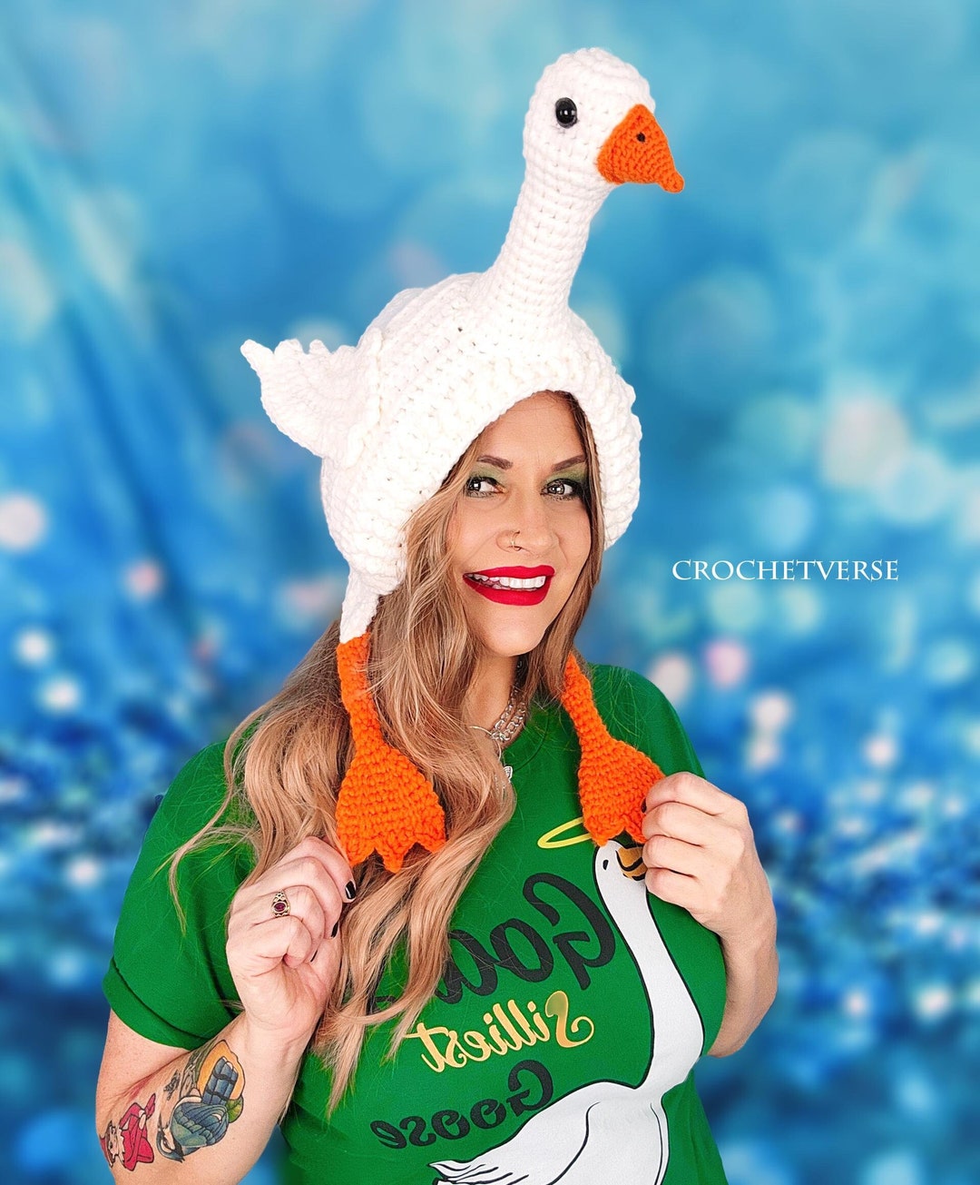 Porch Goose Hat Crochet PATTERN PDF 8 Mini Hats! Hood Costume - Cowboy ...