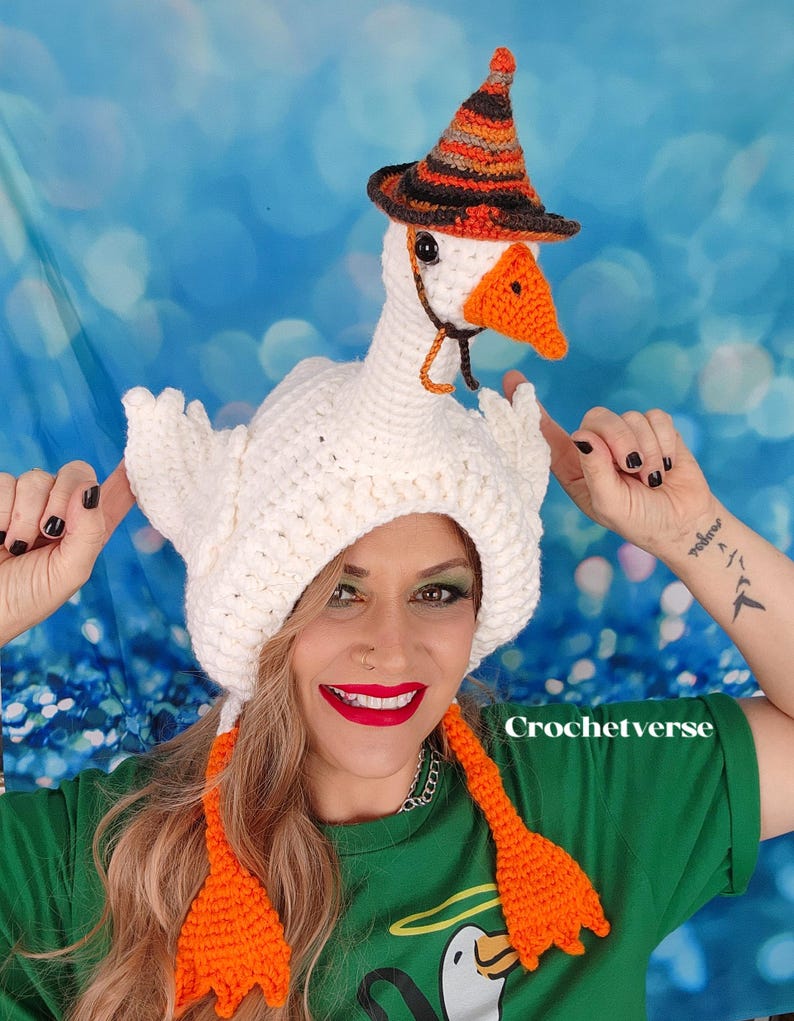 Porch Goose Hat Crochet PATTERN PDF 8 Mini Hats! Hood Costume - Cowboy ...