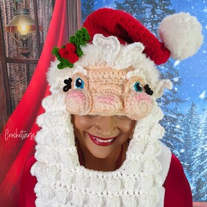 Crochet Santa Hat PDF Pattern Vintage Style Christmas Kringle Costume ...