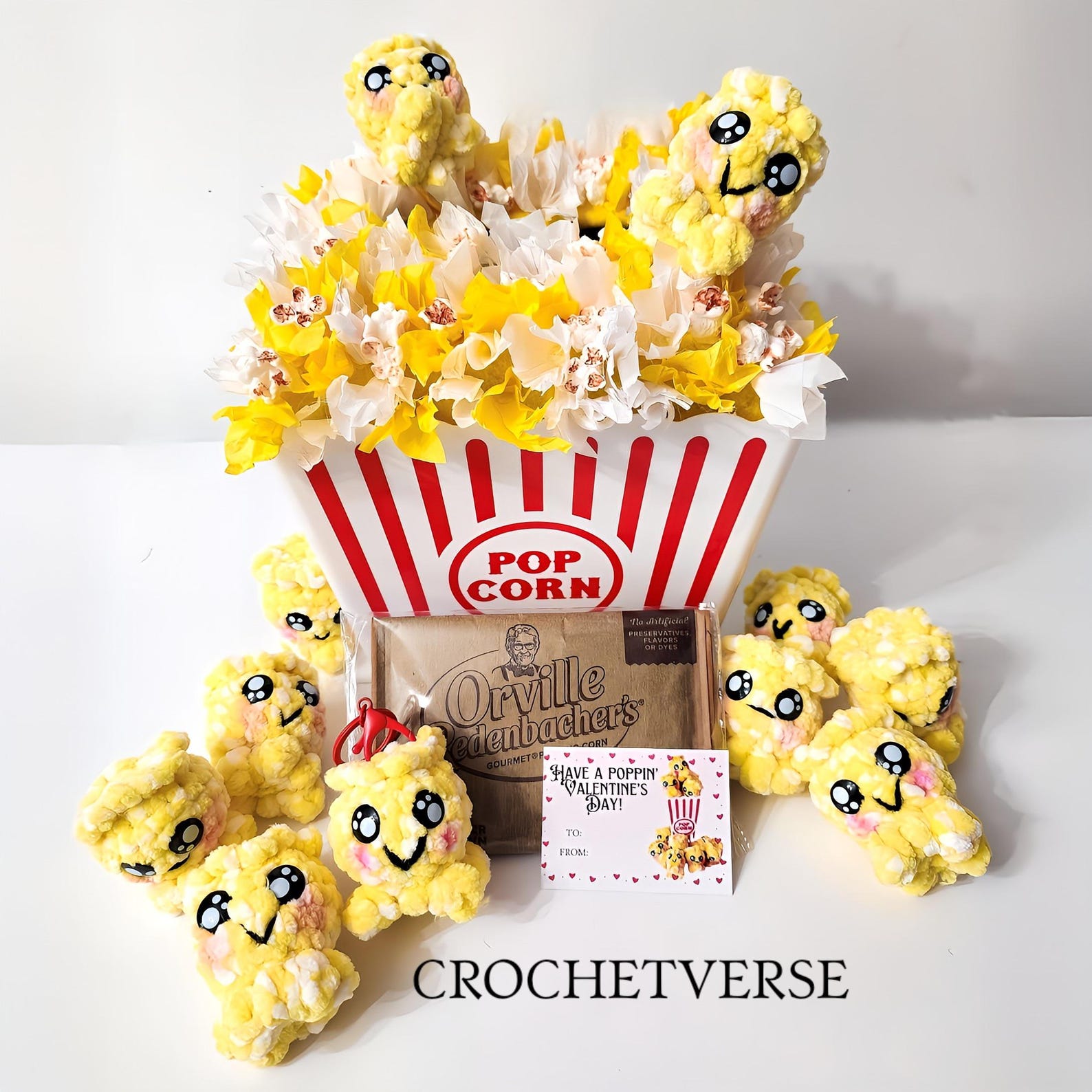 Quick Crochet Pattern Popcorn POP! Valentine Doll and Printable Cards ...