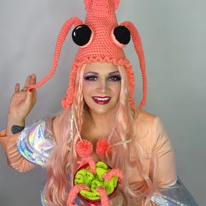 Crochet Shrimp Prawn Hat PATTERN PDF Food Costume Cosplay Hood - Etsy