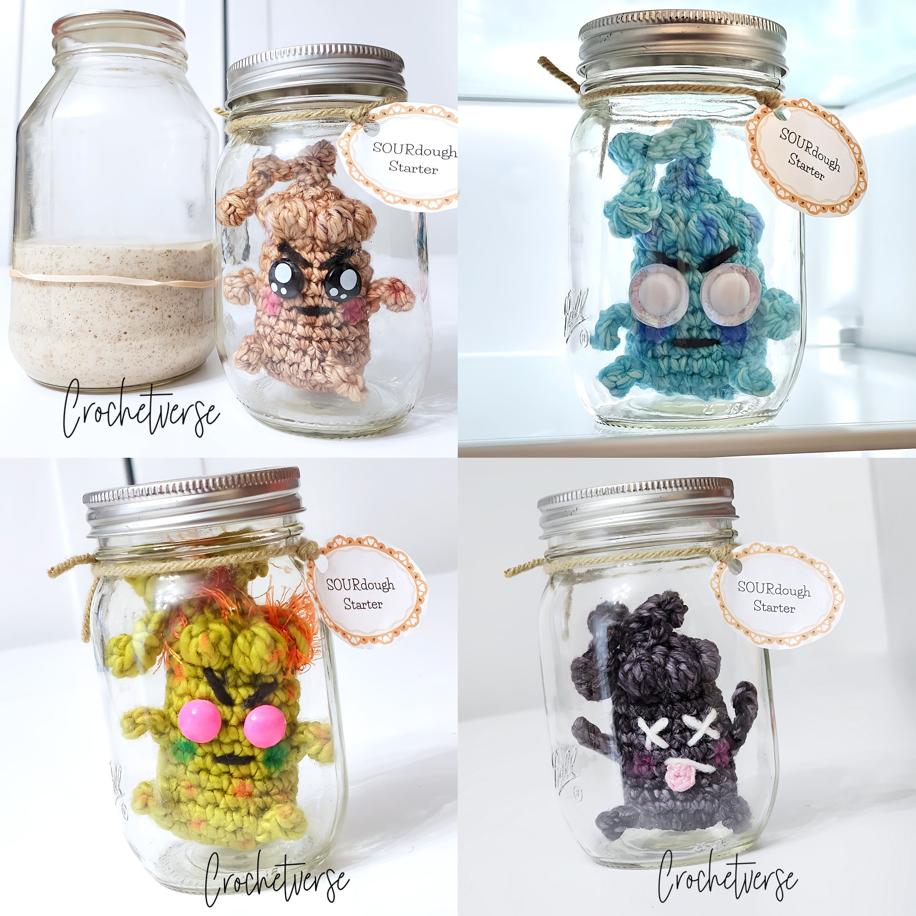 Sourdough Starter Crochet Pattern PDF Mascot Bread Active Kitchen Old ...