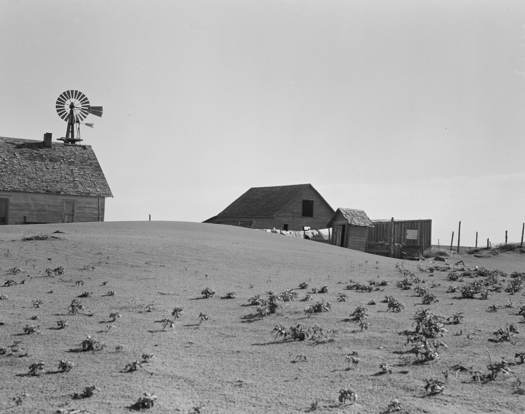 1930s, Near Dalhart, Texas, Dust Storm, Dust Bowl Farm, Old Photo ...