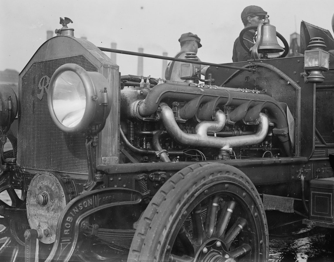 The Motor of a Fire Engine Photo, New York City, 1910s, Old Photo, New ...