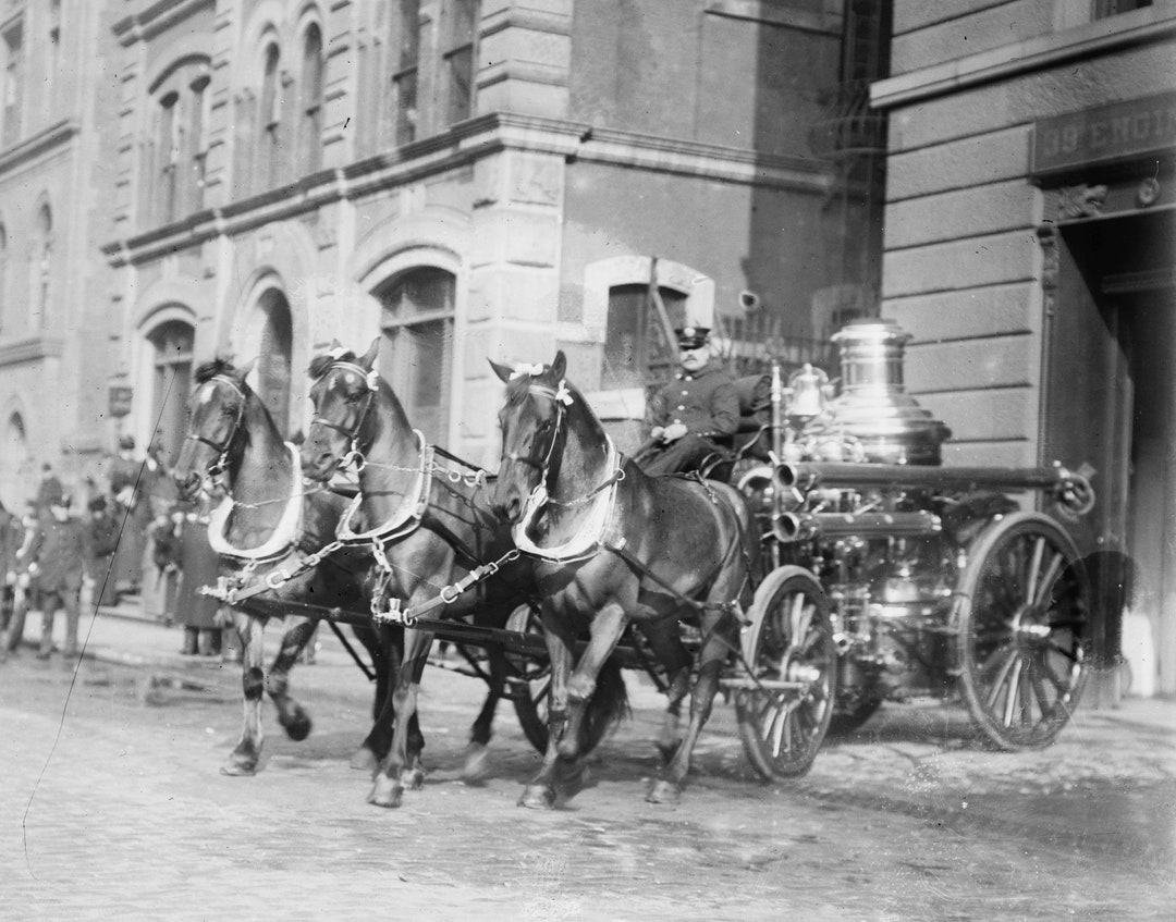 New York City, 1912, Fire Engine #39, Horse Drawn, E. 67th St, Old ...
