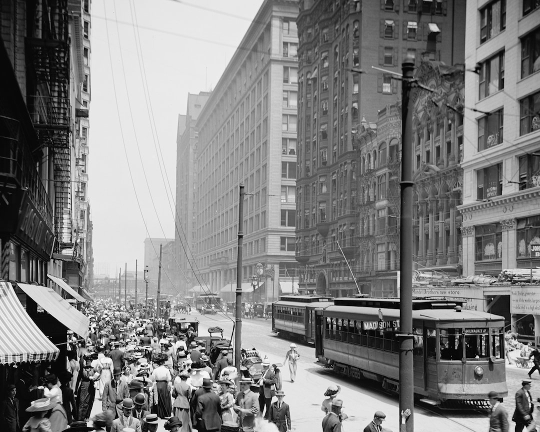 State Street, Chicago, Illinois, 1910's, Early 1900's, New Print ...