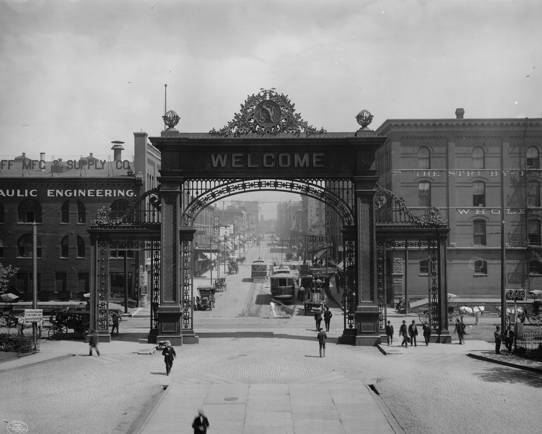 Denver, Colorado, Welcome Arch, 1908, Early 1900s, New Print Reproduction of an Old Photograph ...