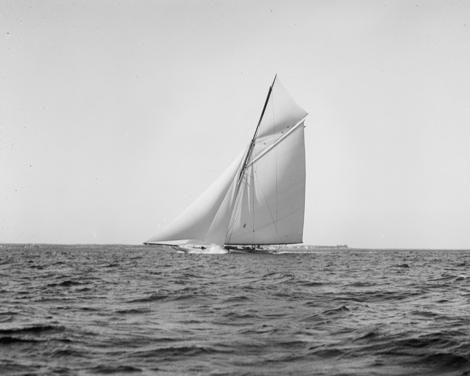 Sailing Yacht Reliance in 1903, Sailboat, Early 1900s, Black and White ...