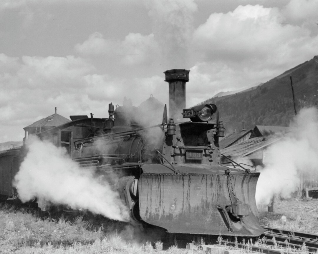 Train With Snowplow on Front, Telluride, Colorado, 1940s, CO, B&W ...
