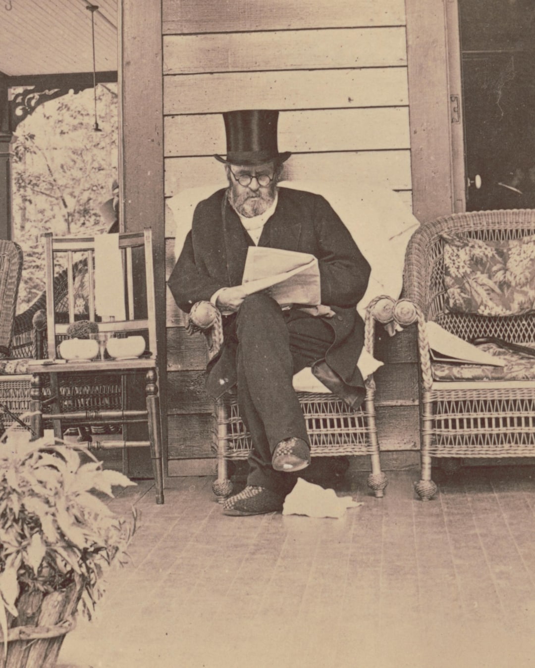 Ulysses S. Grant, Reading in 1885 in Mt. Mcgregor, N.Y. , New ...