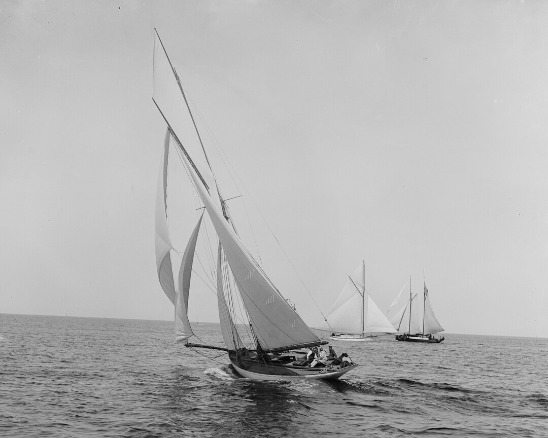 Sailing Boat in 1887, Sailboat, Old Photo, New Reproduction Picture - Etsy