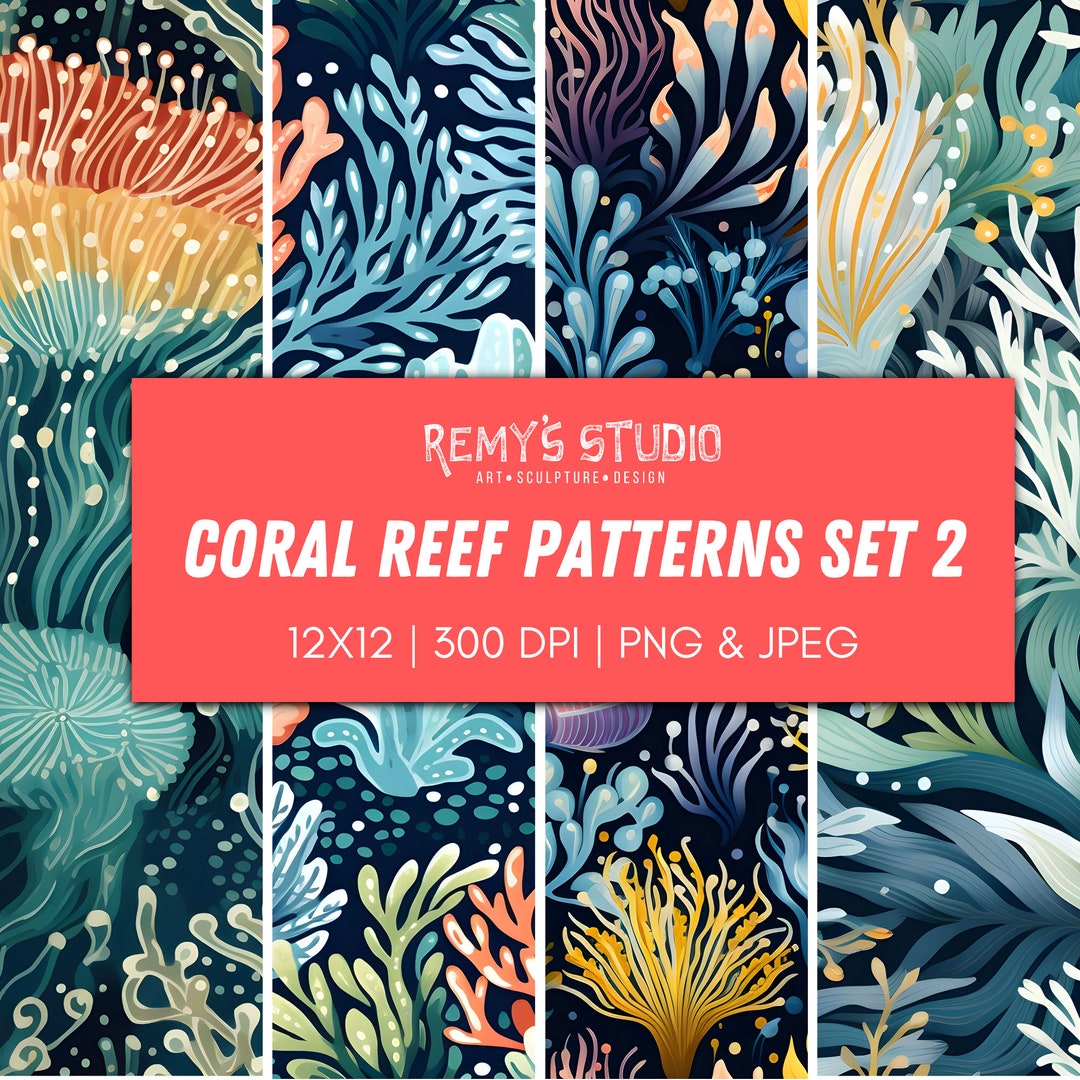 Coral Reef Pattern Digital Paper - Etsy