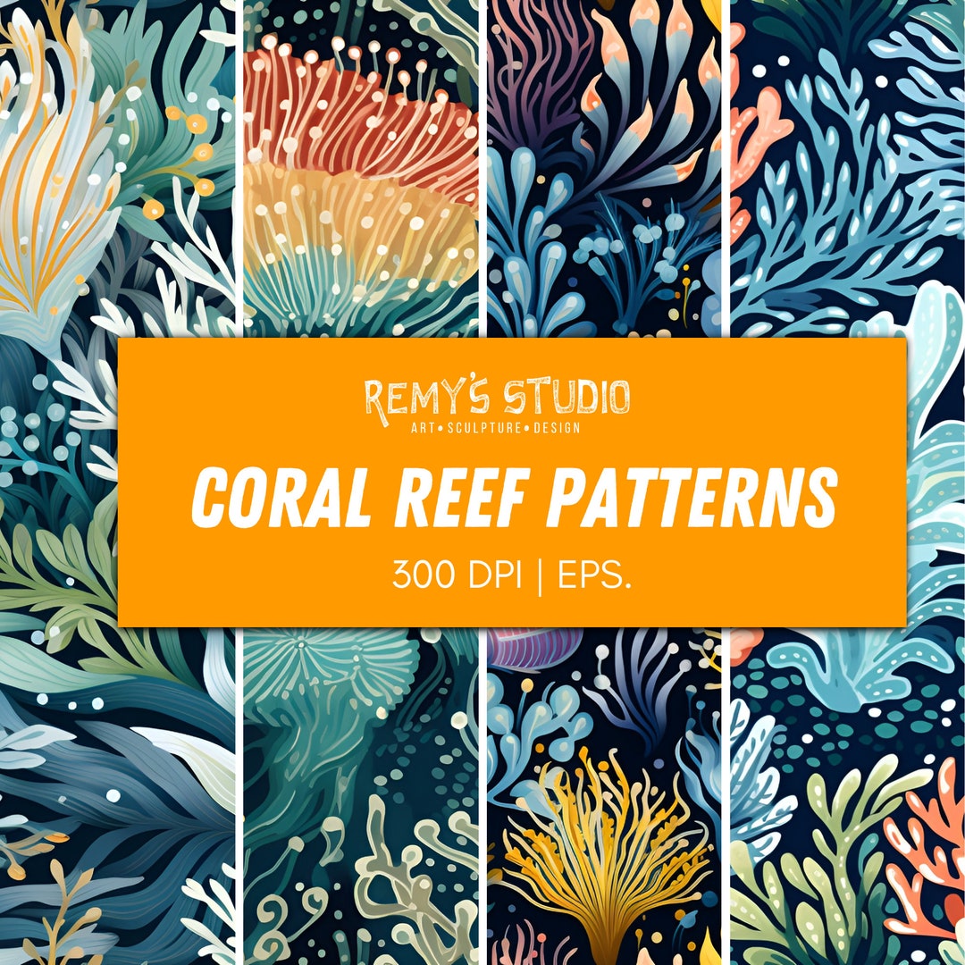 Coral Reef Digital Seamless Pattern Set 2 - Etsy