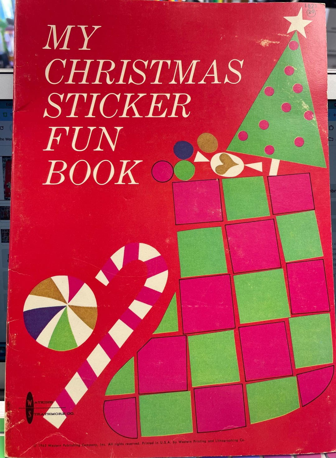 My Christmas Sticker Fun Book, 1965 NOS Watkins Strathmore Children's ...