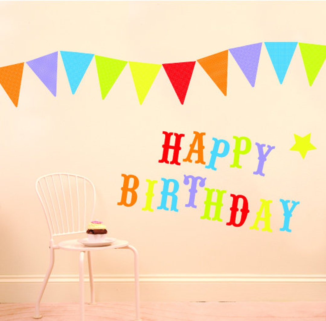Happy Birthday Wall Decals - Etsy