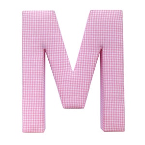 Pink Gingham Fabric Wall Letters - Etsy