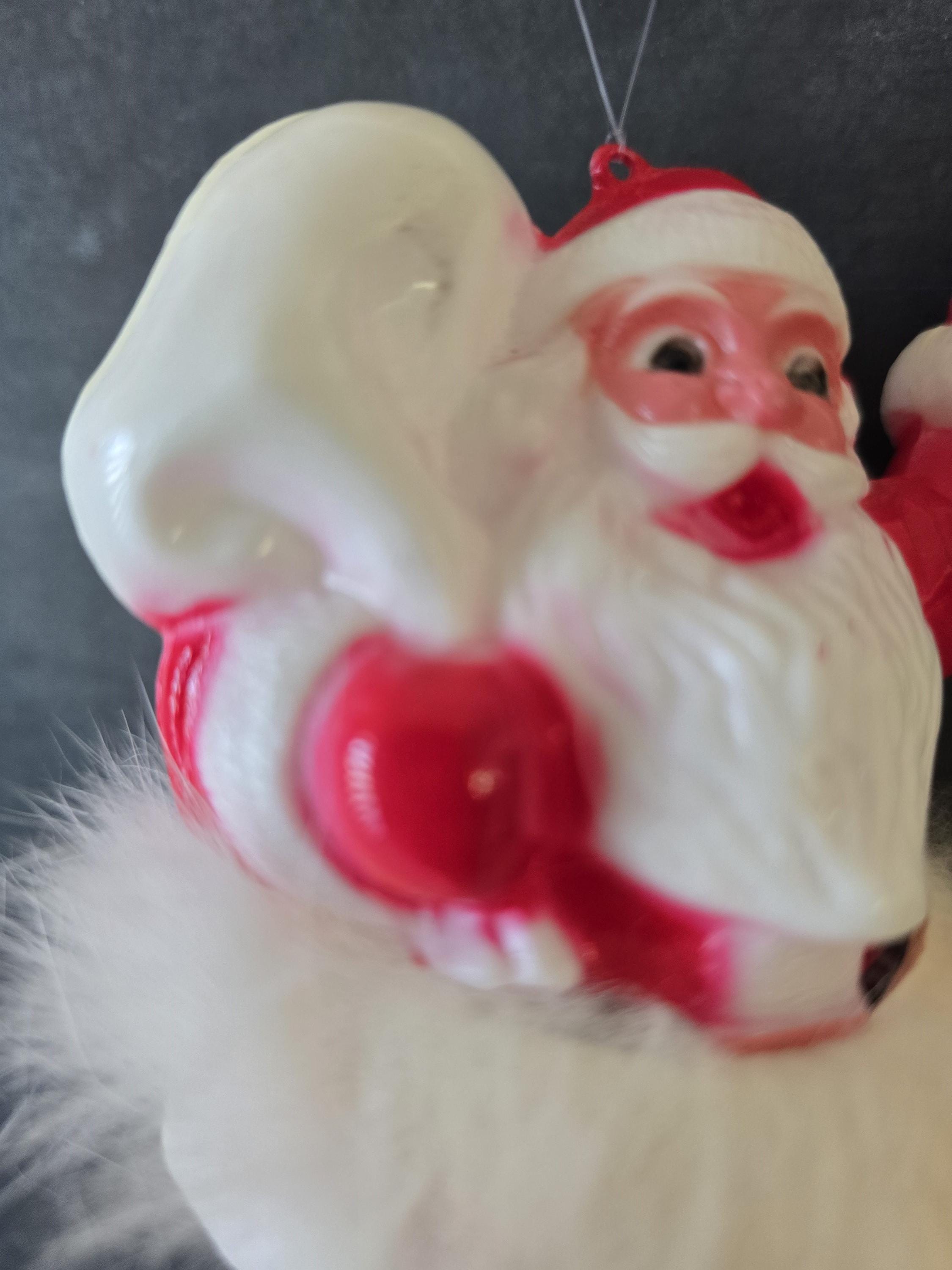 Vintage SANTA CLAUS Hard Plastic ORNAMENT Christmas 5" - Etsy
