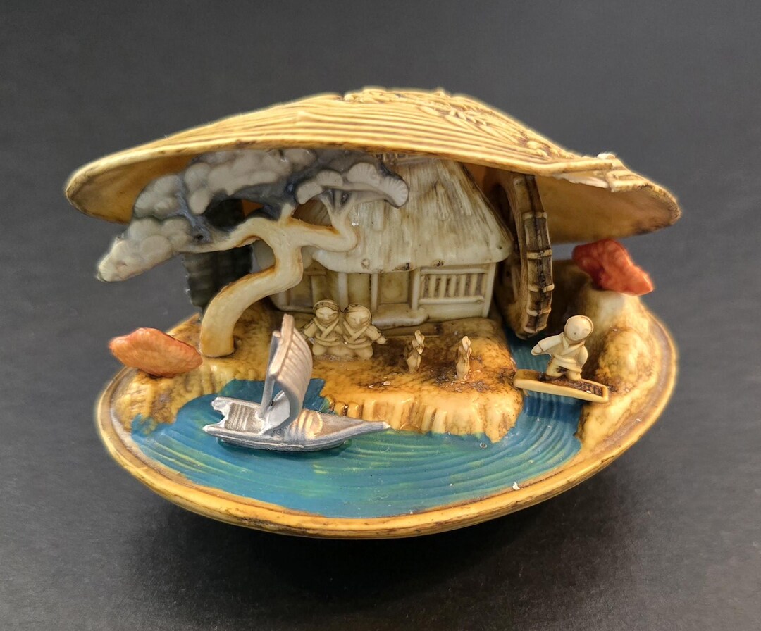 Vintage Clam SHELL Diorama Japanese SCENE - Etsy