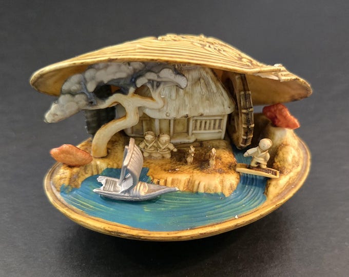 Vintage Clam SHELL Diorama Japanese SCENE - Etsy