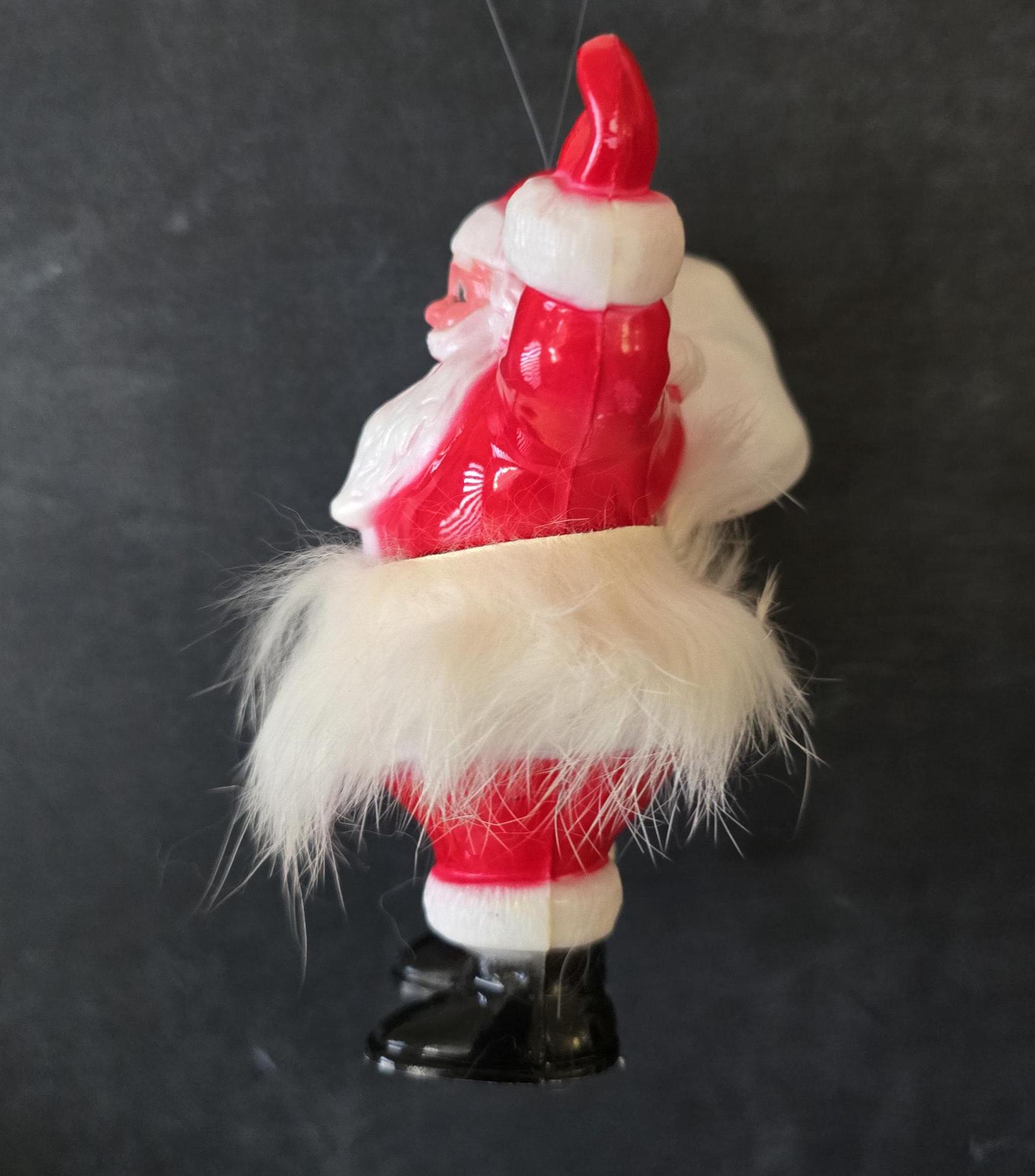 Vintage SANTA CLAUS Hard Plastic ORNAMENT Christmas 5" - Etsy