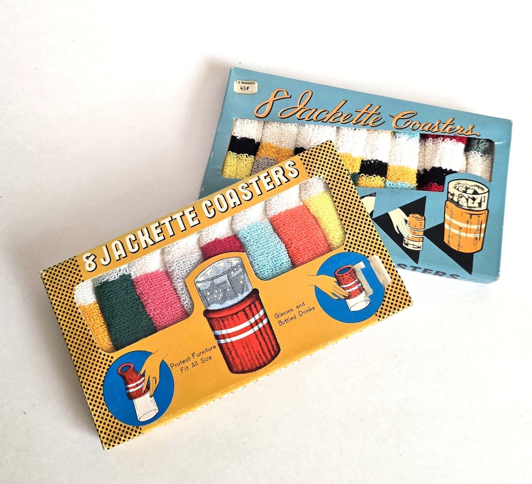 Vintage JACKETTE COASTERS 2 Boxes of 8 - Etsy