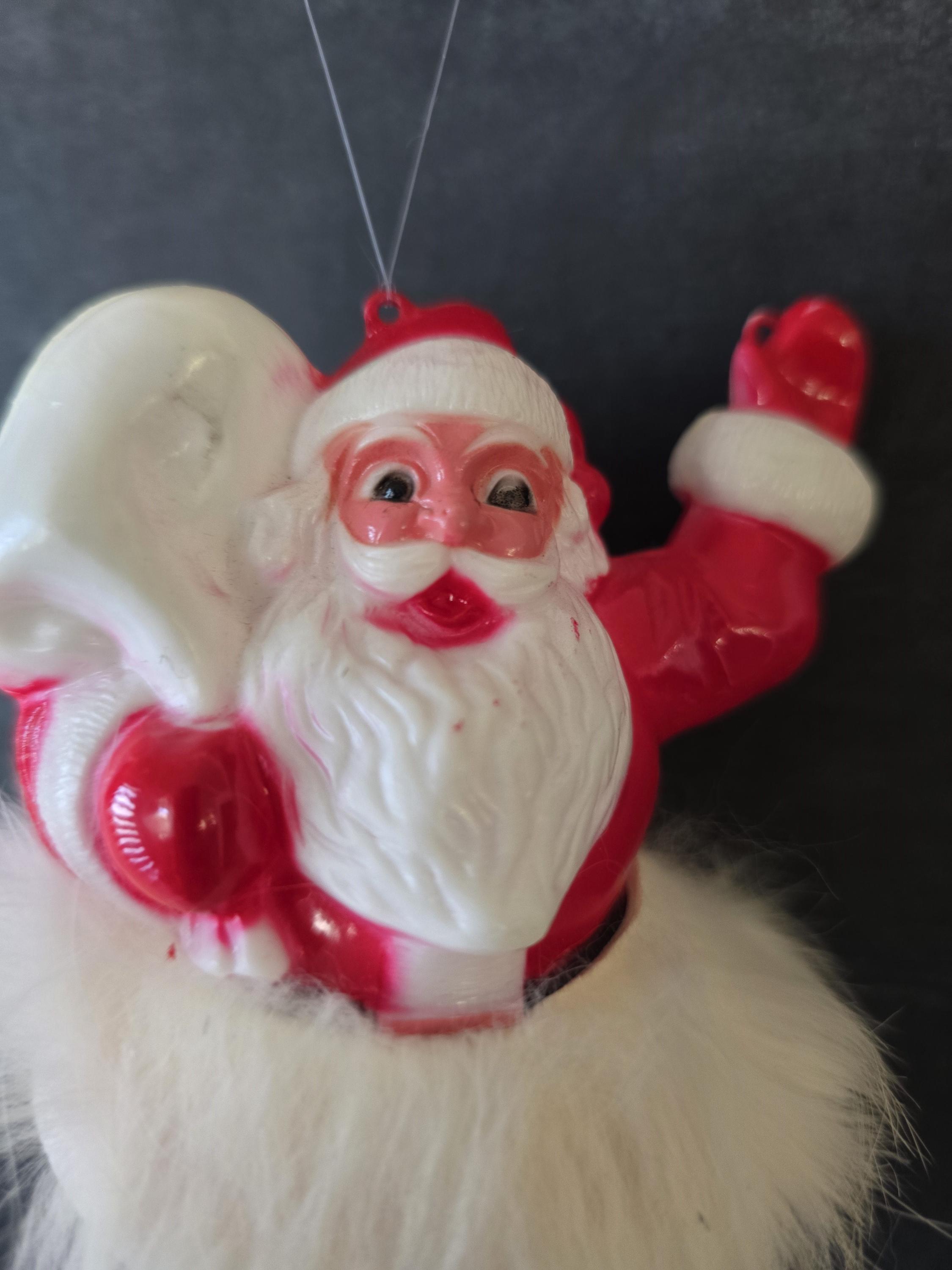 Vintage SANTA CLAUS Hard Plastic ORNAMENT Christmas 5" - Etsy