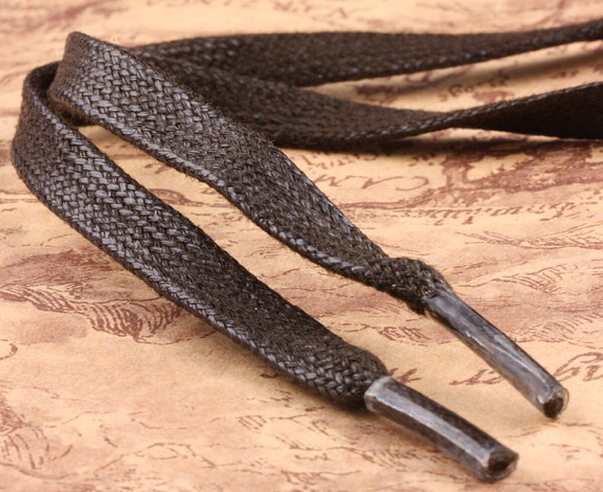 55 = 140cm BROWN & flat waxed boot laces for 5 6 7 pairs of eyelets ...