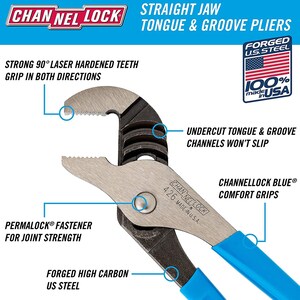 Small Straight Jaw Tongue and Groove 6.5" 6 1/2" Pocket Plier ...