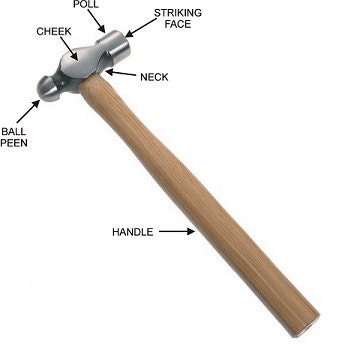 Pittsburgh 16 Oz BALL PEEN Machinists HAMMER Hardwood Handle Peening ...