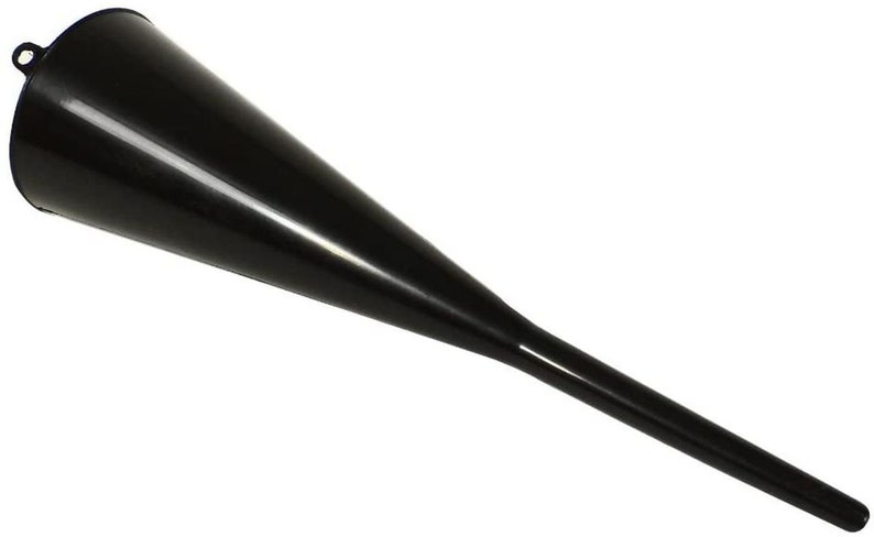 18 FUNNEL Extra Long Neck W/ 5 Top Opening Long Reach Black Plastic for ...