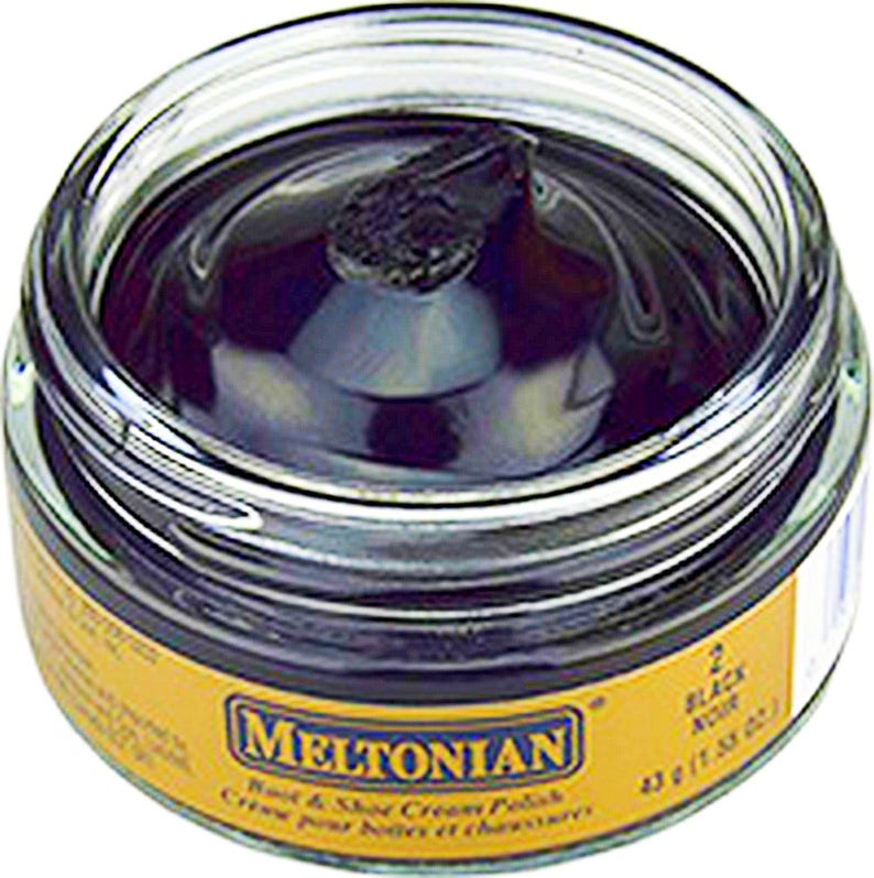 1.55 Oz Glass Jar BLACK Color Boot & Shoe CREAM POLISH 002 Condition ...